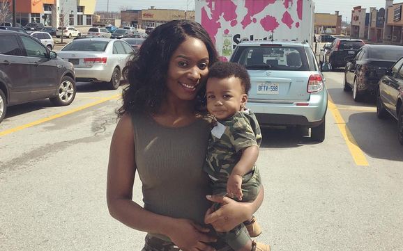 Actress, Amanda Ebeye Steps out in Matching Outfit with Baby